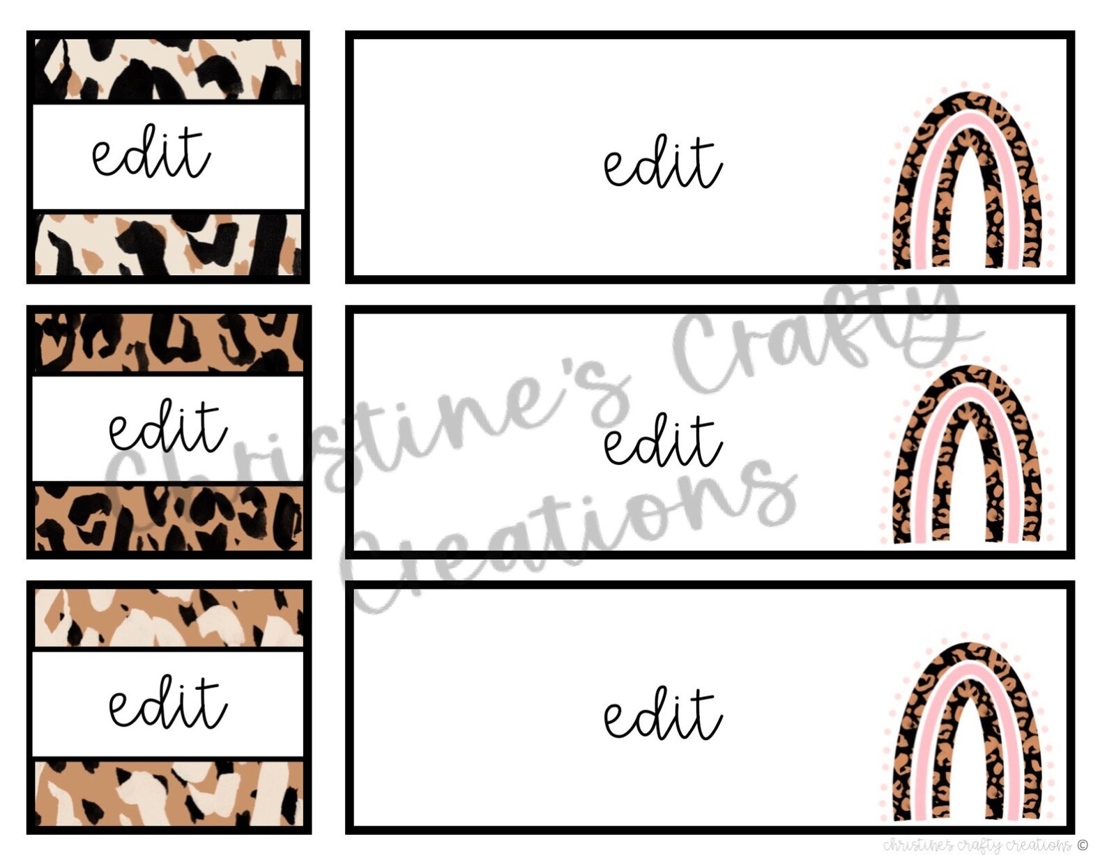 Leopard Daily Schedule L Editable - Etsy