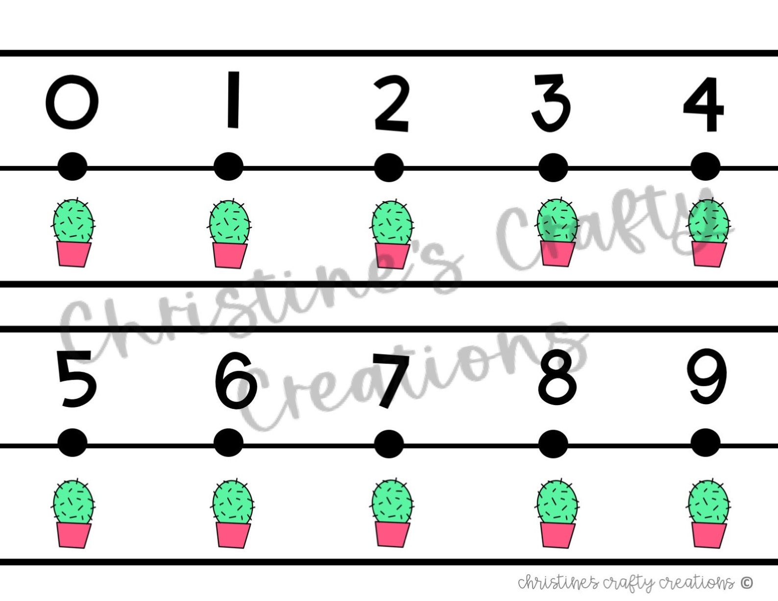 Cactus Number Line 0-120 - Etsy