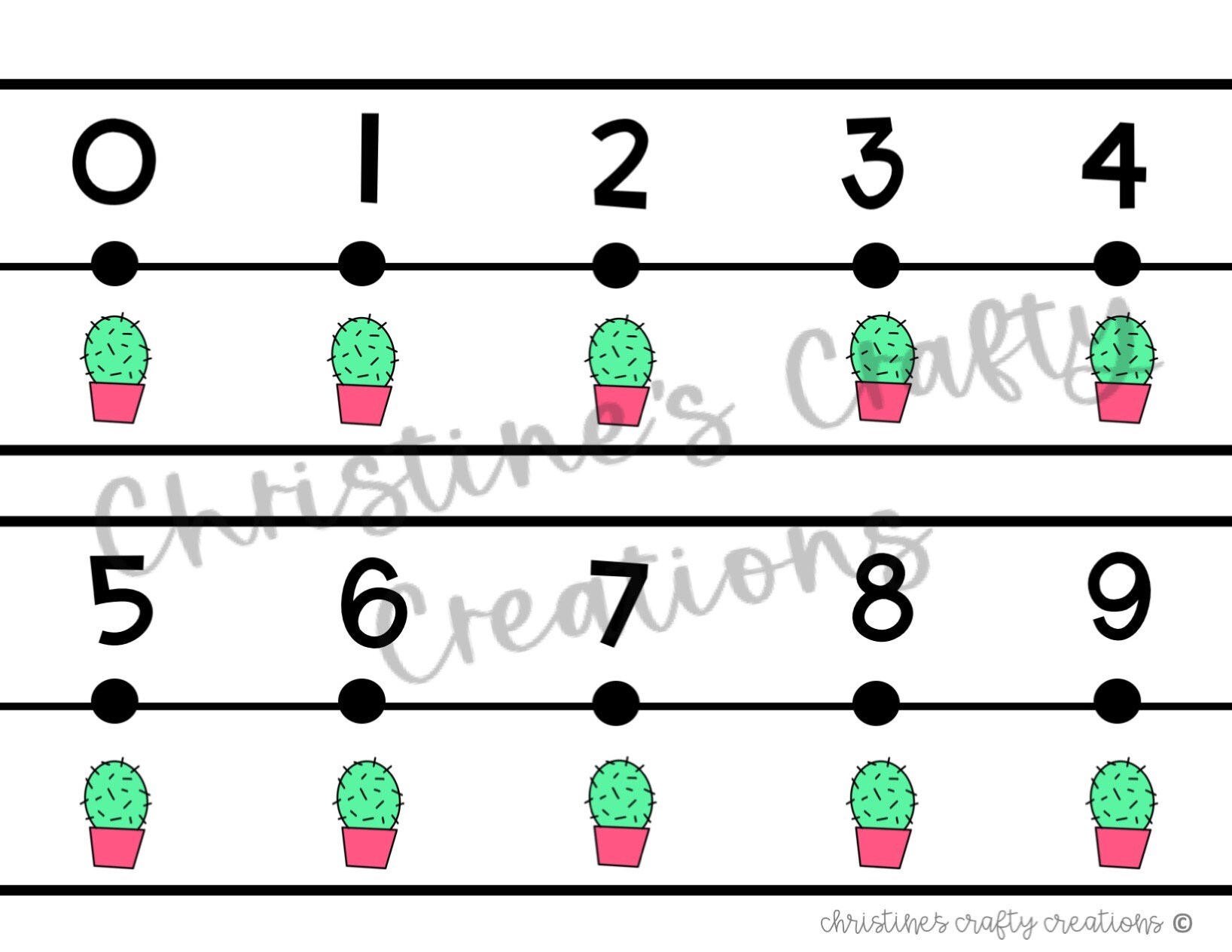 Cactus Number Line 0-120 - Etsy