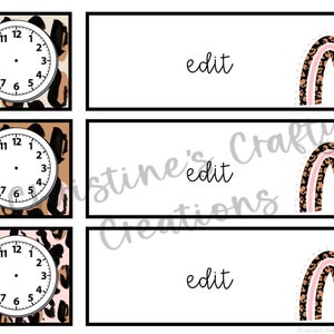 Leopard Daily Schedule L Editable - Etsy