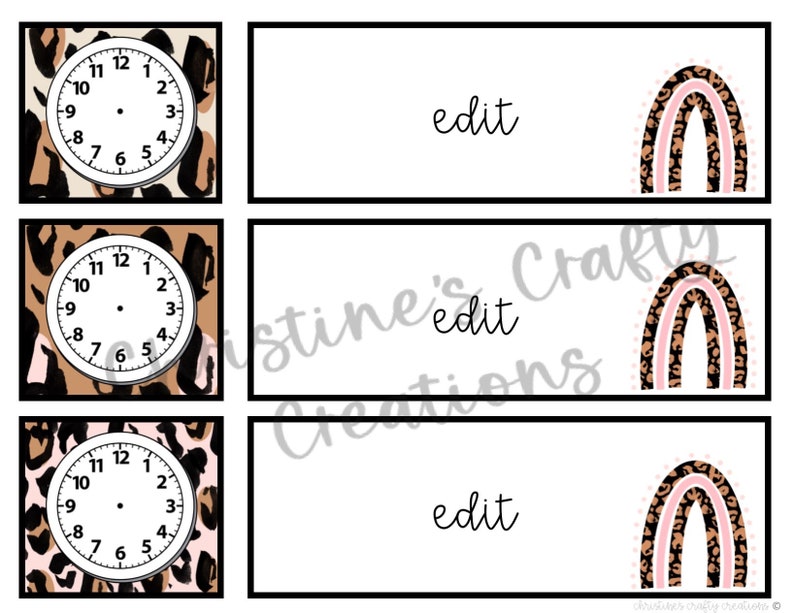 Leopard Daily Schedule L Editable - Etsy