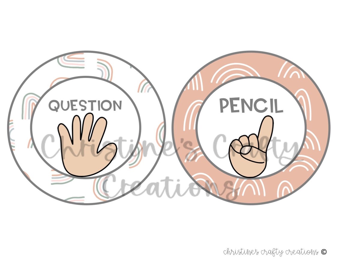 BOHO Hand Signal Posters L Multicultural and Editable - Etsy