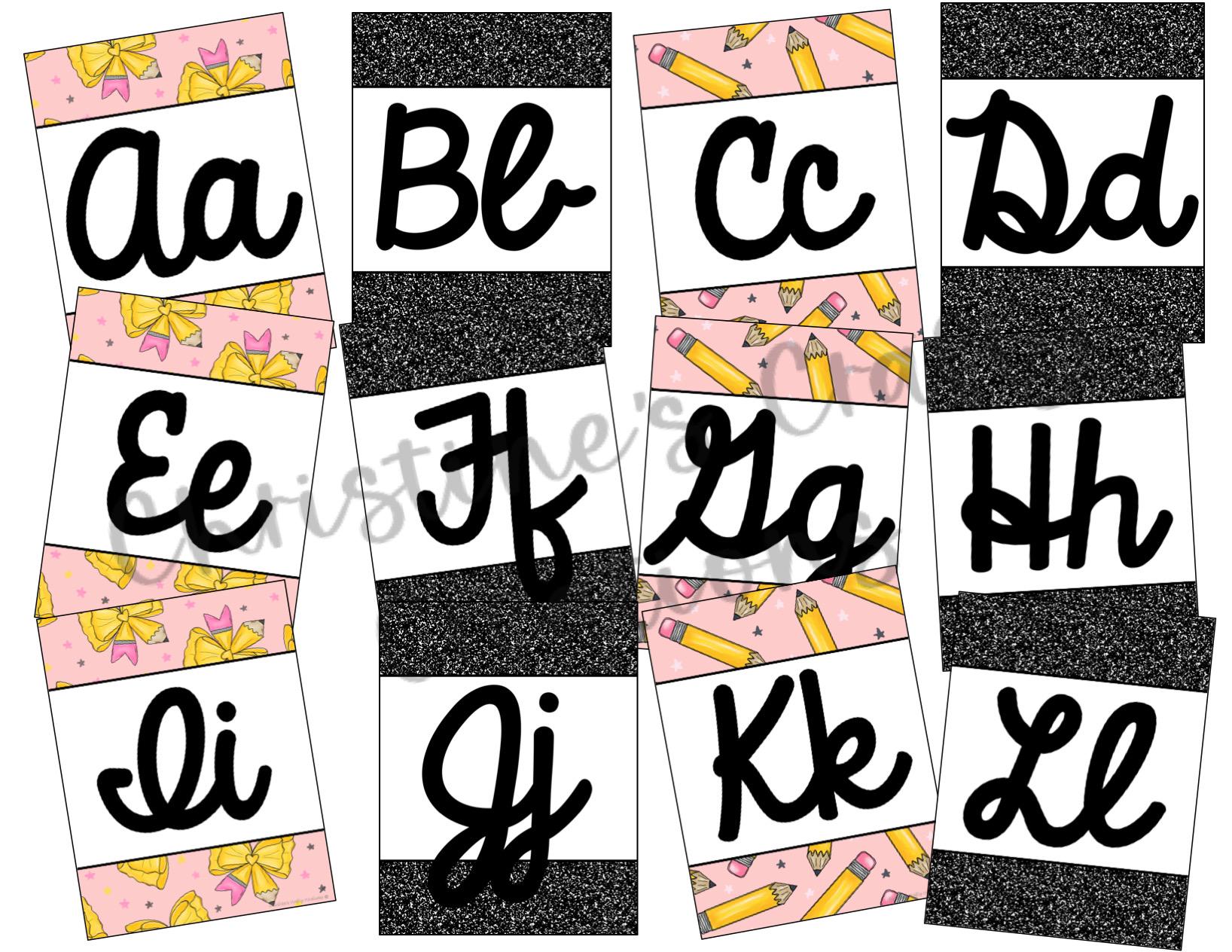 Coquette Bows and Pencils Alphabet Posters - Etsy