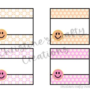 Retro Daisy Welcome Sign L Editable Door Name Labels L Bulletin Board ...