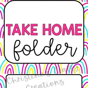 Bright Rainbow Boho Student Folder Covers L Editable - Etsy