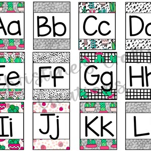 Cactus Alphabet Posters - Etsy