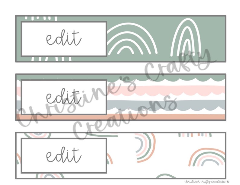 BOHO 10 Drawer Labels L Editable - Etsy