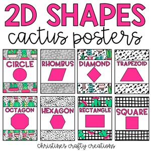 Cactus 2D Shape Posters - Etsy