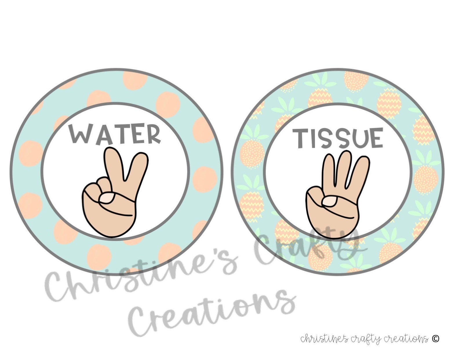 Pineapple Hand Signals L Multicultural and Editable - Etsy