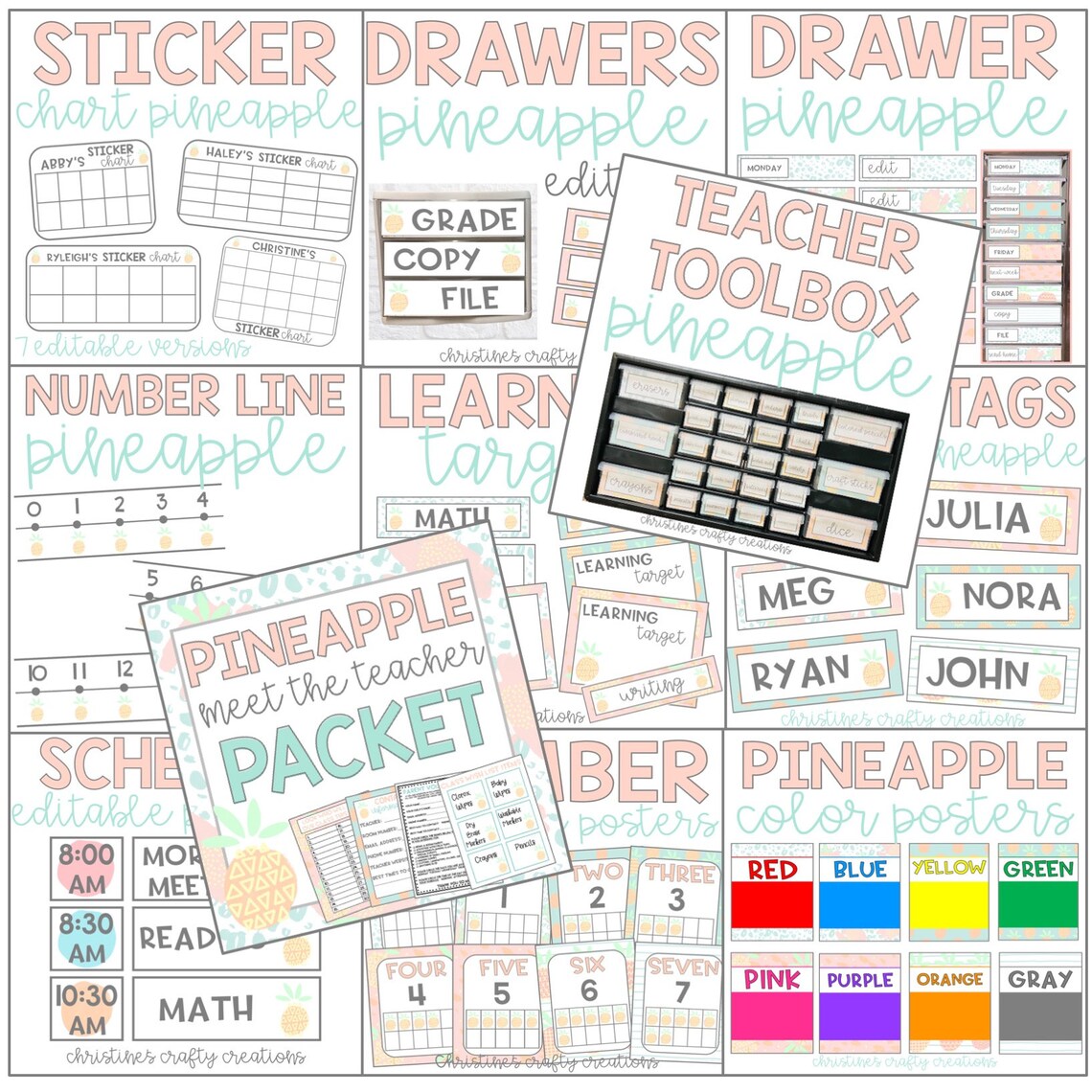 Pineapple Classroom Decor Bundle - Etsy