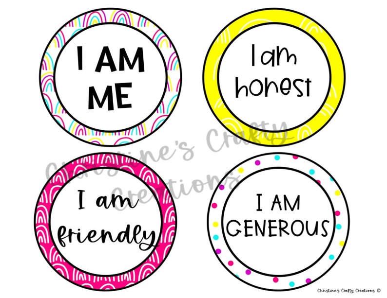 Bright Rainbow Boho Affirmation Circles L Affirmation Mirror - Etsy