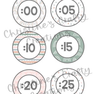 BOHO Clock Labels - Etsy