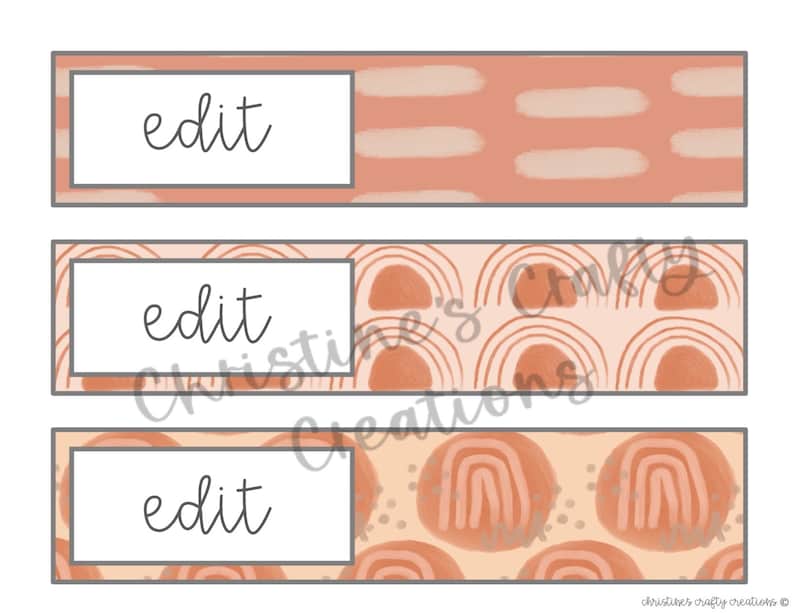 Rustic Boho 10 Drawer Labels L Editable - Etsy