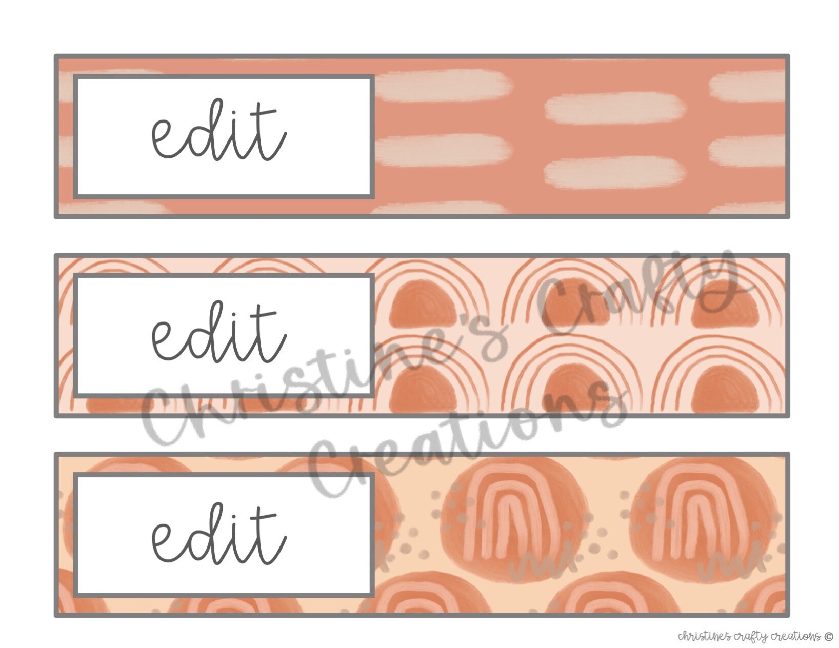Rustic Boho 10 Drawer Labels L Editable - Etsy