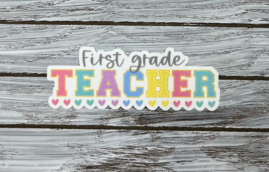 First Grade TEACHER Sticker L Varsity Letter Teacher Sticker L - Etsy
