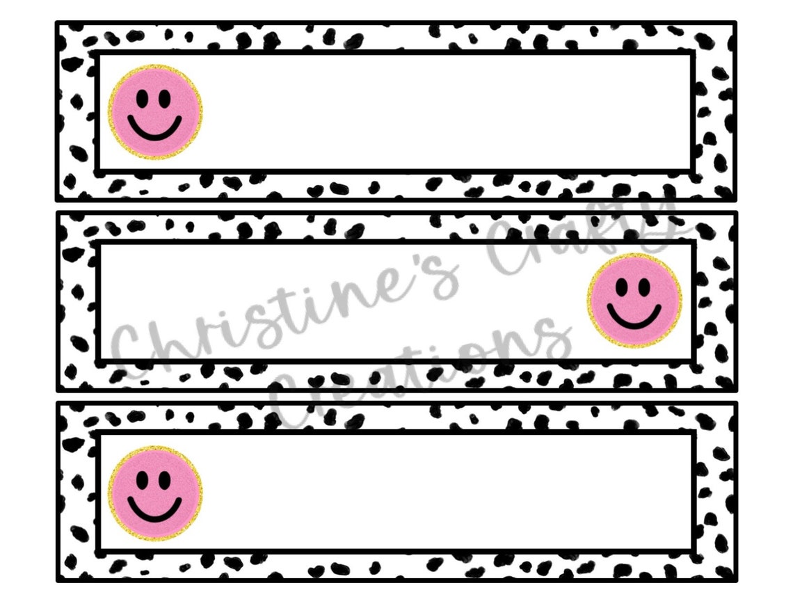 Groovy Leopard and Dalmatian Drawer Labels L Editable - Etsy