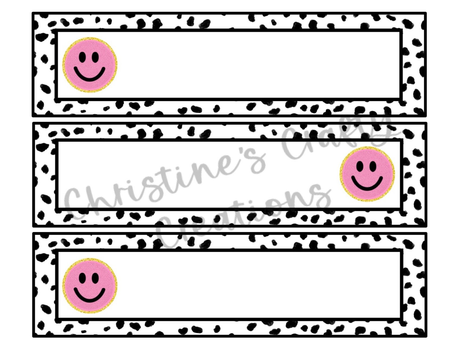 Groovy Leopard and Dalmatian Drawer Labels L Editable - Etsy