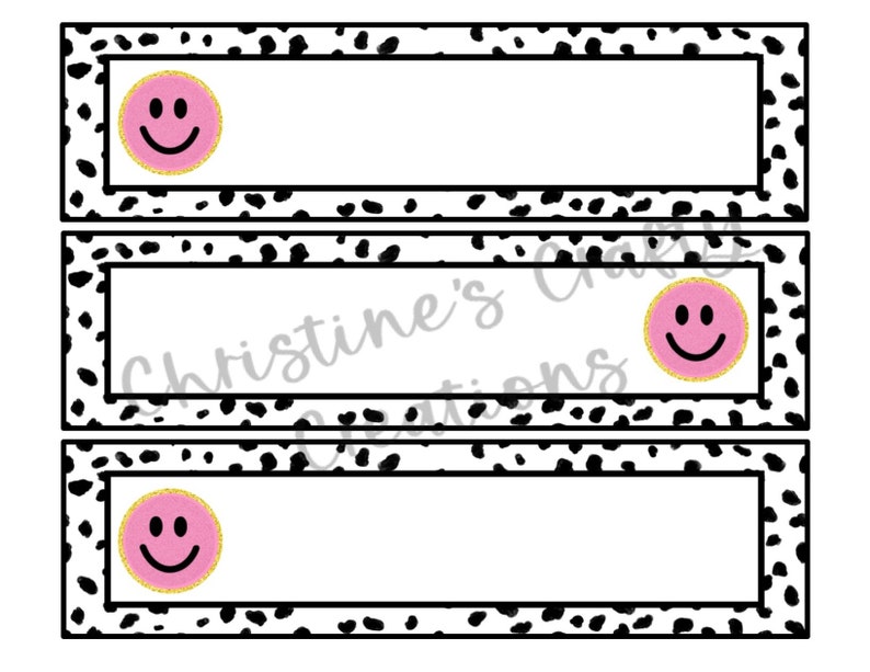 Groovy Leopard and Dalmatian Drawer Labels L Editable - Etsy