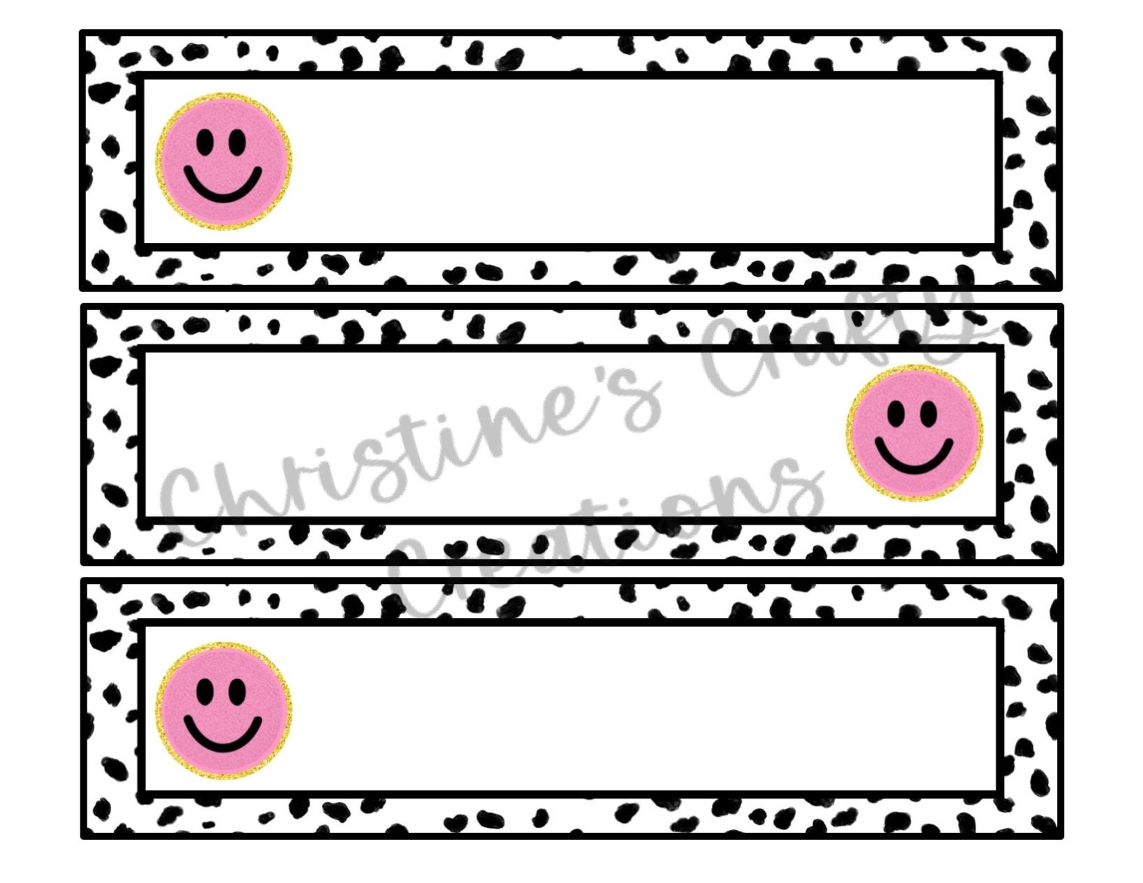 Groovy Leopard and Dalmatian Drawer Labels L Editable - Etsy