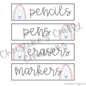 BOHO Drawer Labels L Editable - Etsy