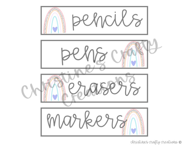 BOHO Drawer Labels L Editable - Etsy