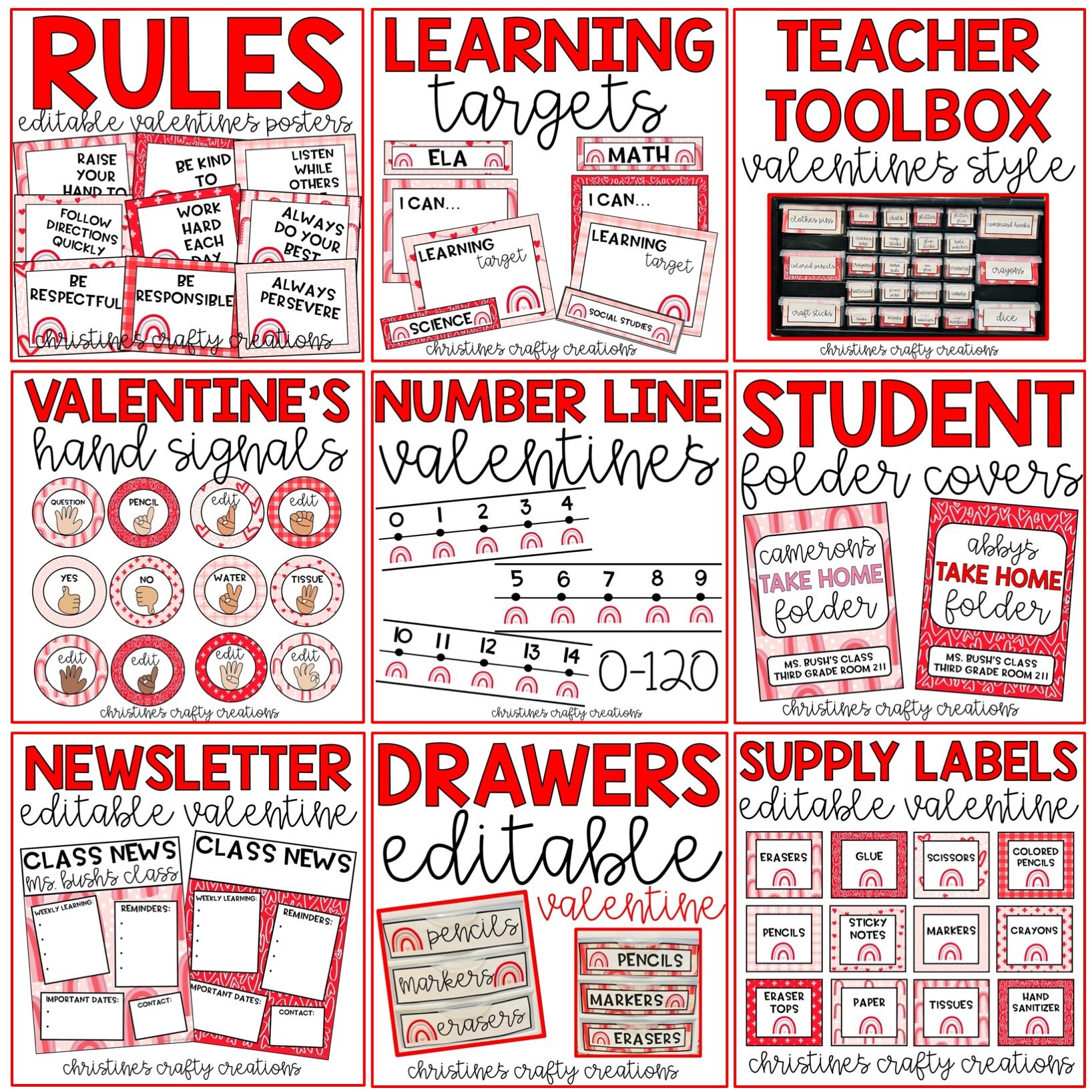 Valentine's Day Classroom Decor Bundle, Valentine's Day Classroom Decor ...