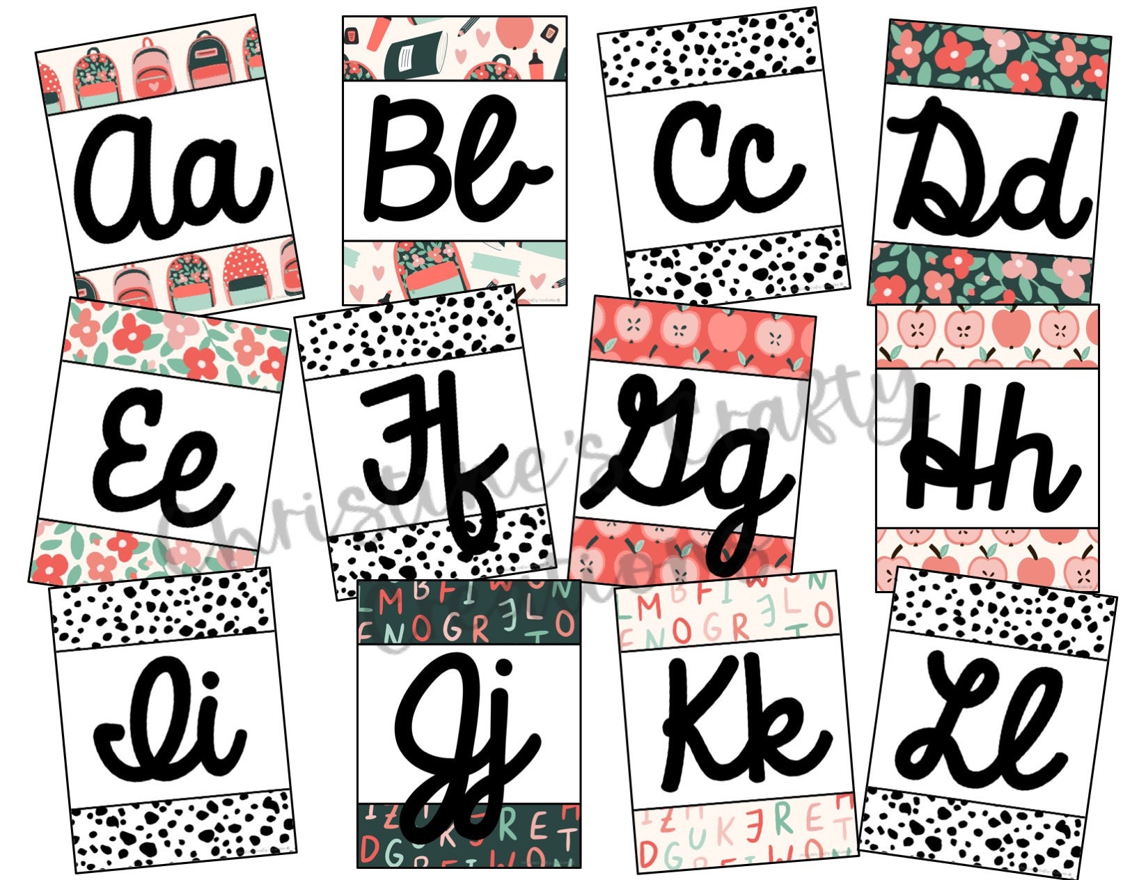 Preppy Dalmatian Alphabet Posters - Etsy