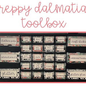 Preppy Dalmatian Toolbox Labels L Editable - Etsy