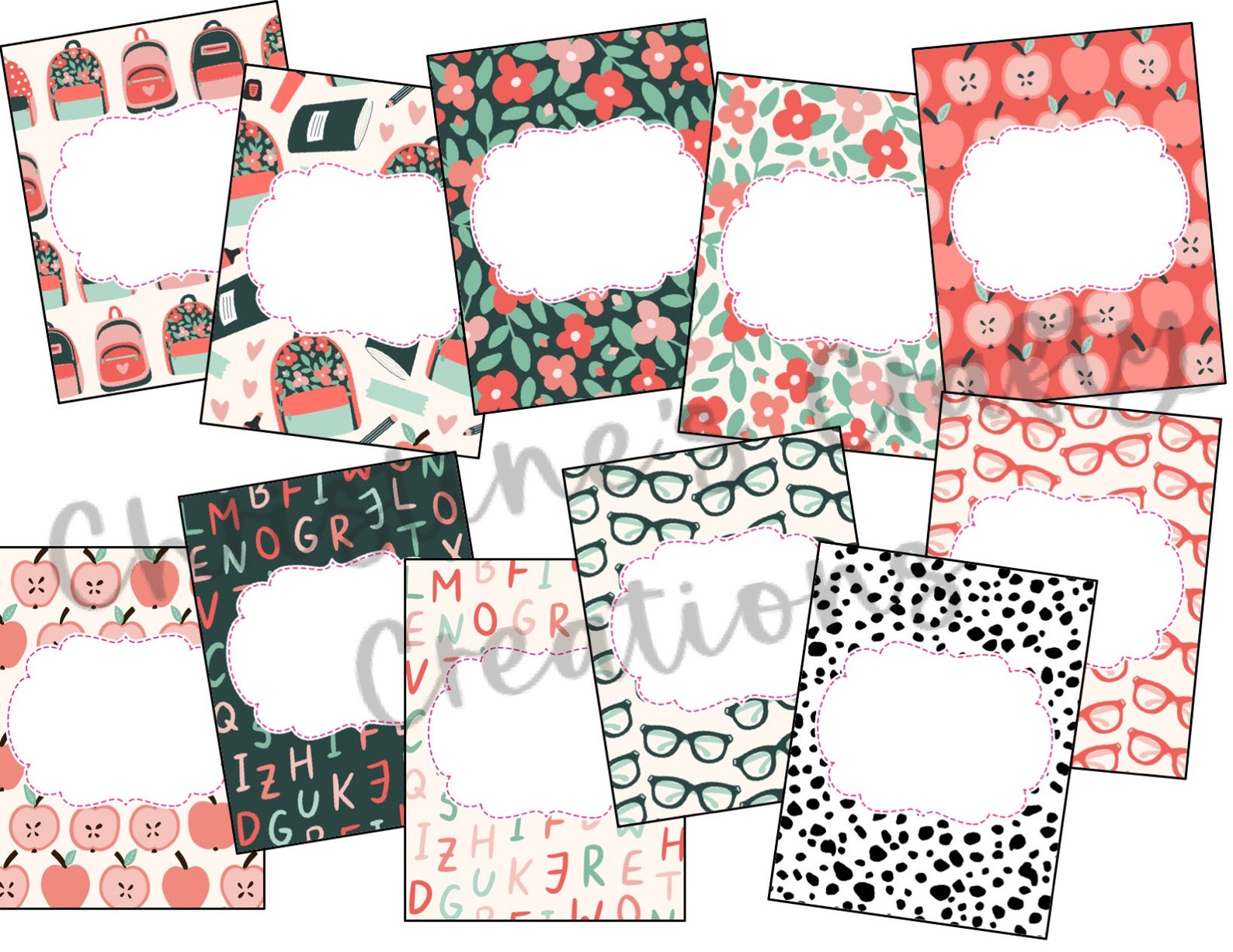 Preppy Dalmatian Binder Covers and Spines L Editable - Etsy