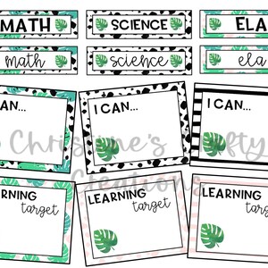 Tropical Leaves Learning Targets - Etsy
