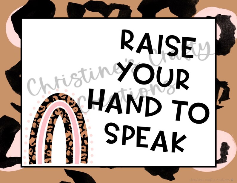 Leopard Classroom Rules Posters L Editable | Etsy