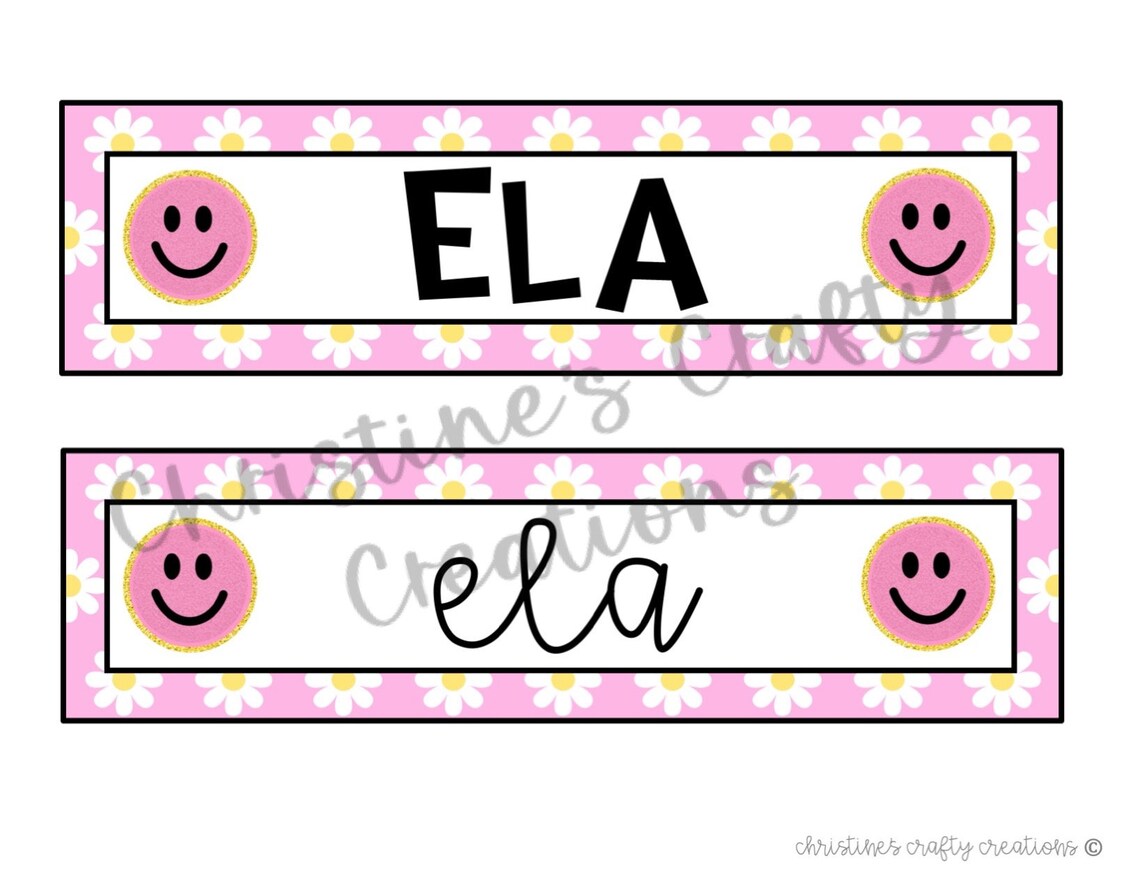 Retro Daisy Learning Targets L Editable - Etsy