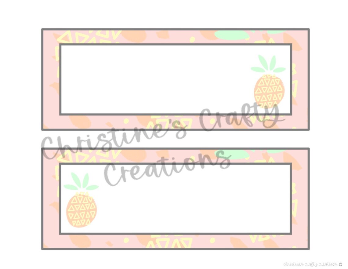 Pineapple Name Tags L Editable - Etsy