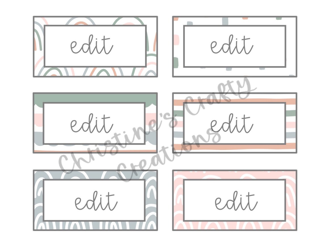 BOHO Teacher Toolbox Labels L Editable - Etsy