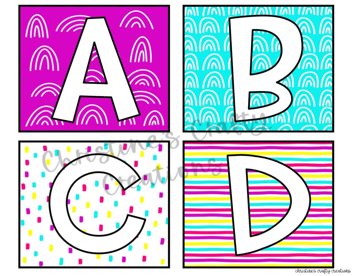 Bright Rainbow Boho Book Bin Labels L Editable - Etsy