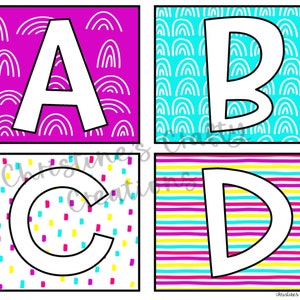 Bright Rainbow Boho Book Bin Labels L Editable - Etsy