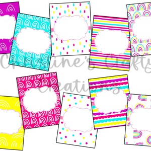 Bright Rainbow Boho Binder Covers and Spines L Editable - Etsy
