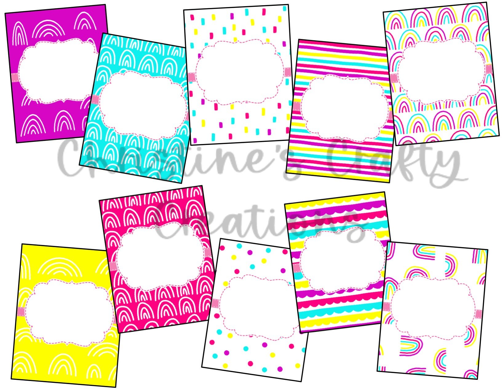 Bright Rainbow Boho Binder Covers and Spines L Editable - Etsy
