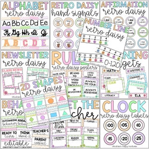 Retro Daisy Classroom Decor Bundle - Etsy