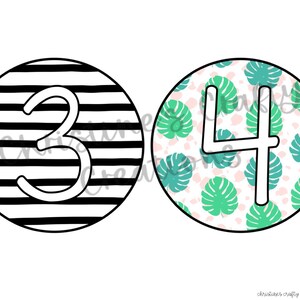 Tropical Leaves Cubby and Table Numbers - Etsy