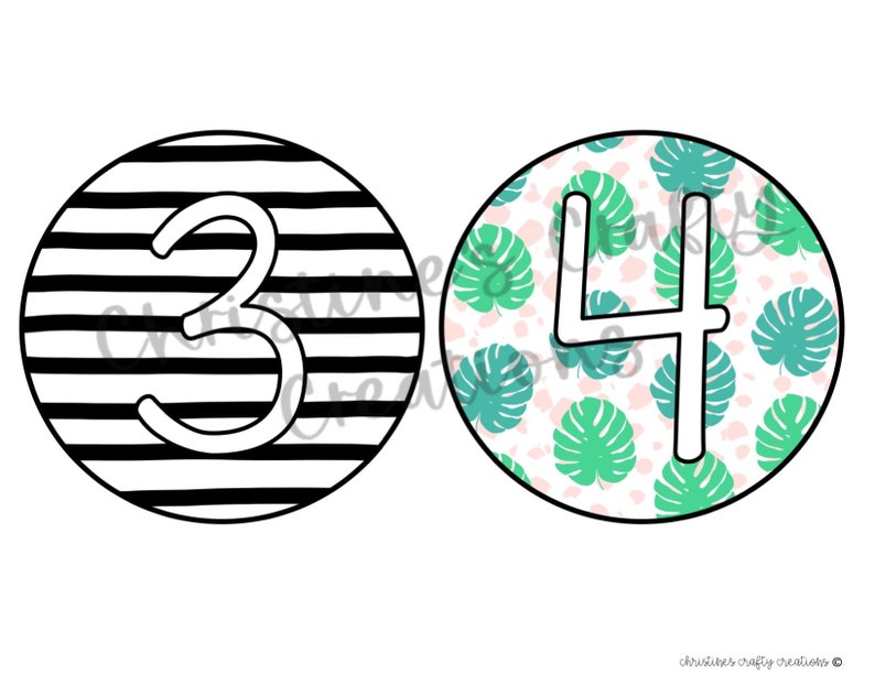 Tropical Leaves Cubby and Table Numbers - Etsy