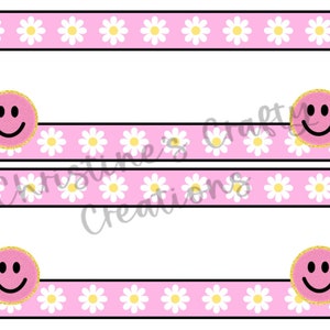 Retro Daisy Name Tags L Editable - Etsy
