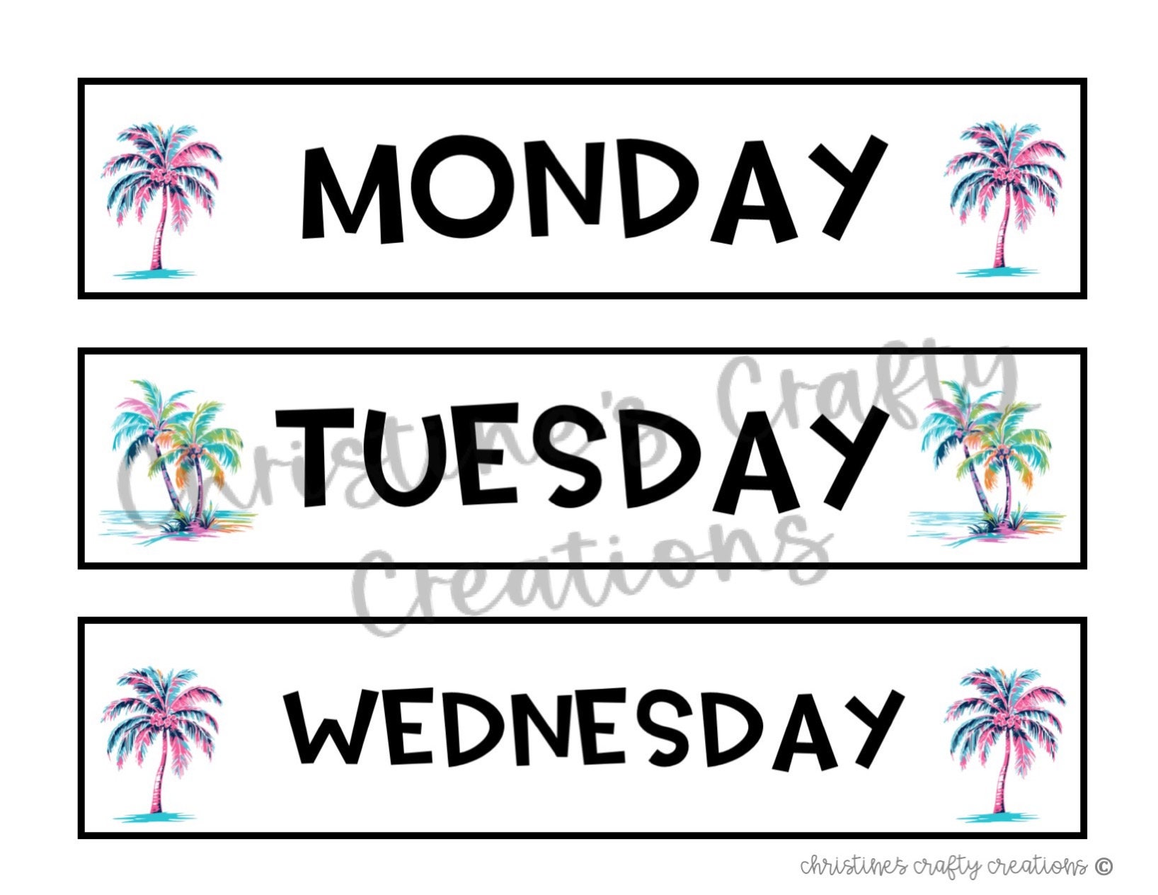 Preppy and Tropical 10 Drawer Labels L Editable - Etsy