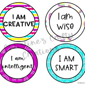 Bright Rainbow Boho Affirmation Circles L Affirmation Mirror - Etsy