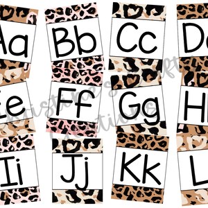 Leopard Alphabet Posters - Etsy