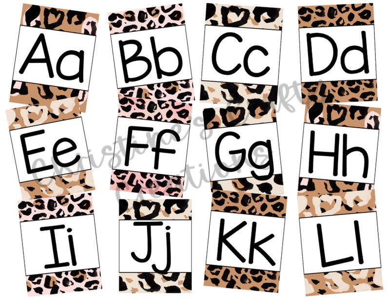 Leopard Alphabet Posters - Etsy