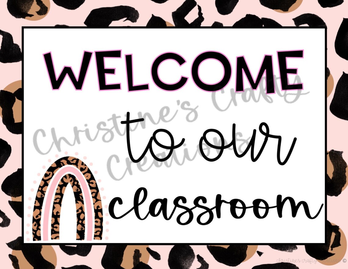 Leopard Welcome Sign L Editable Leopard Door Labels L Leopard | Etsy