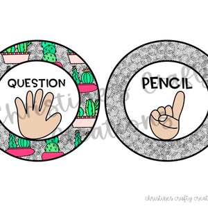 Cactus Hand Signals L Multicultural and Editable - Etsy