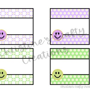 Retro Daisy Welcome Sign L Editable Door Name Labels L Bulletin Board ...