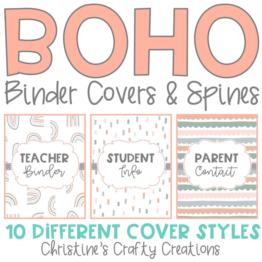 BOHO Binder Covers and Spines - Etsy